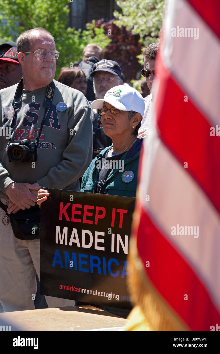 American flag car rally hi-res stock photography and images - Alamy