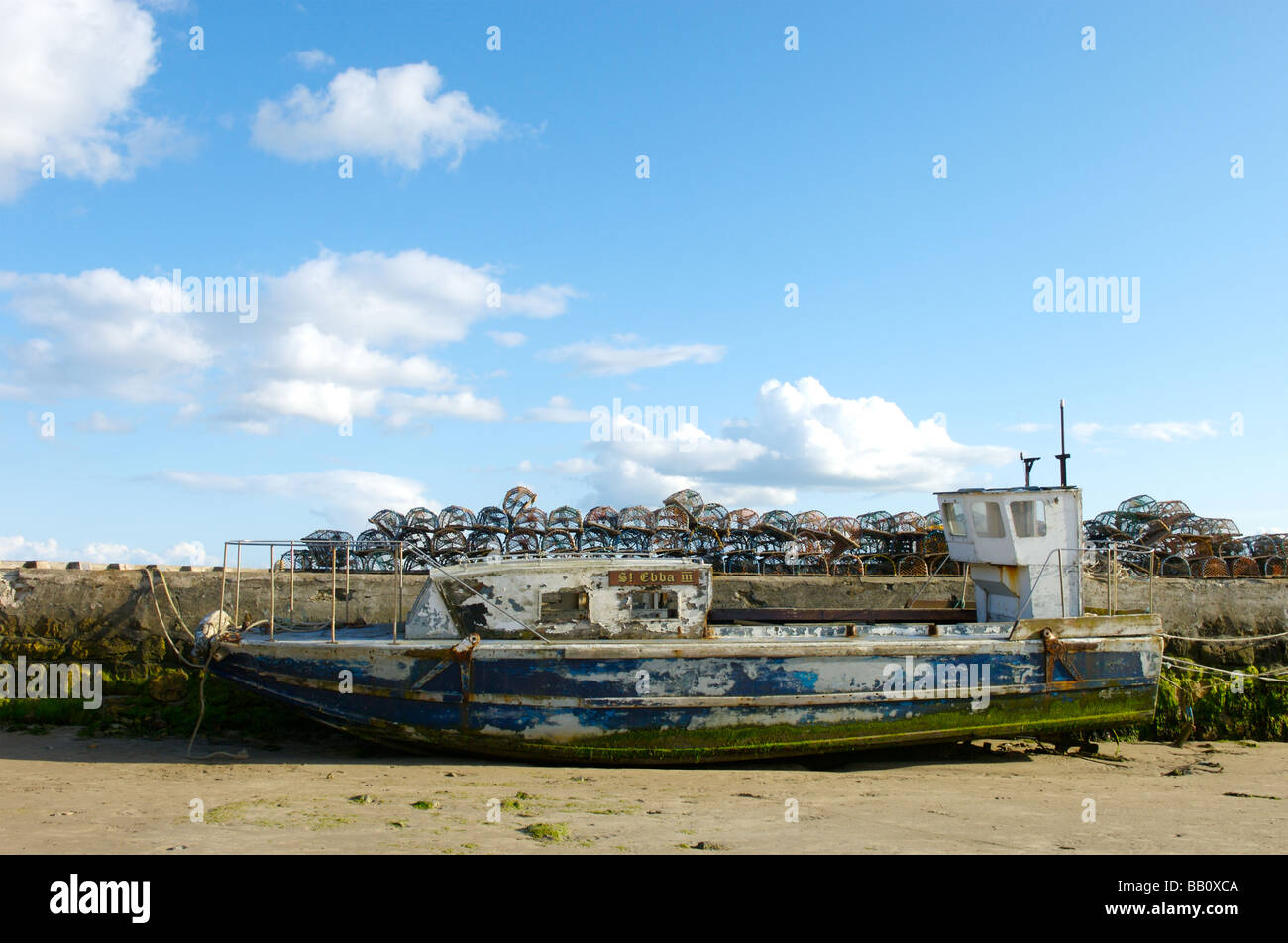 A boat in Beadnell Harbour, Northumberland Stock Photo - Alamy