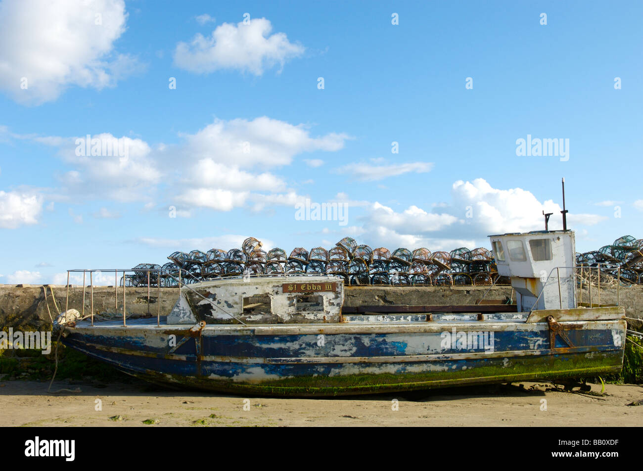 A Boat in Beadnell Harbour, Northumberland Stock Photo - Alamy