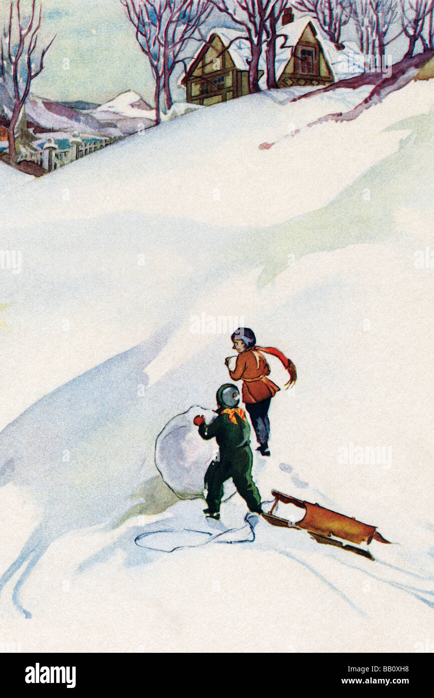 Beginning the Snowman Stock Photo - Alamy