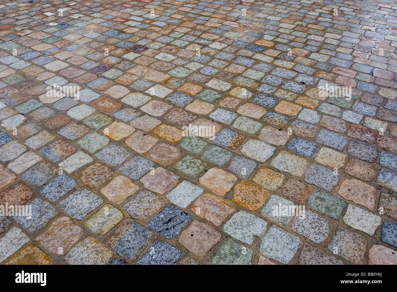 pavement with colored cobbles Stock Photo - Alamy