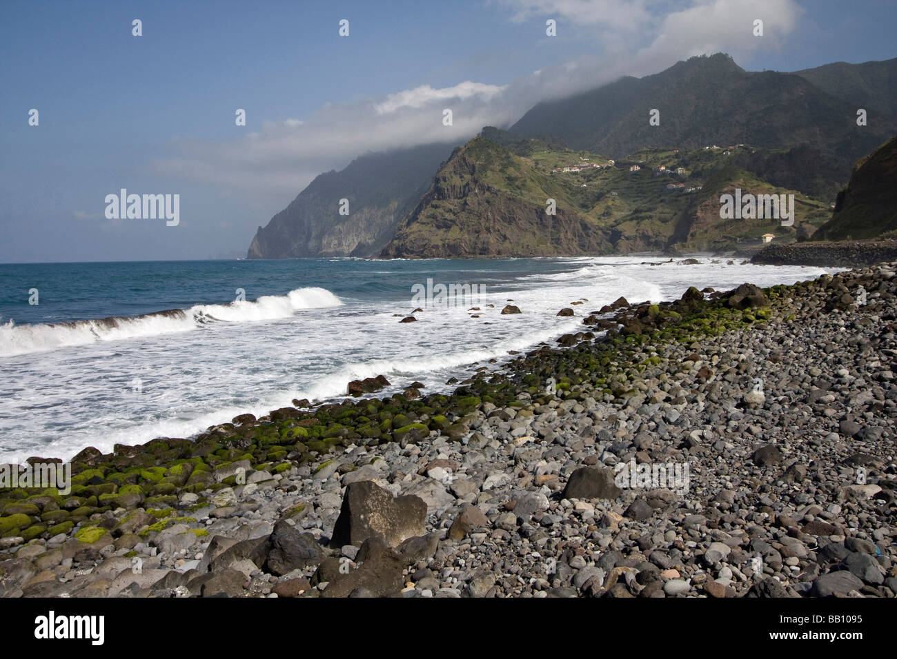 beach madeira portugal an island in the mid Atlantic Ocean Stock Photo ...