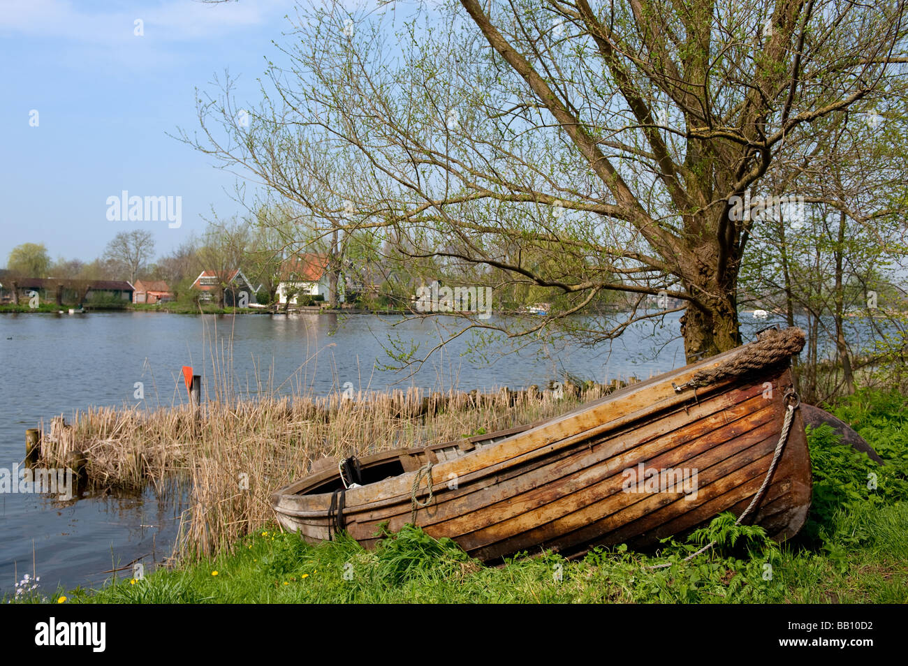 rowboat near the river Stock Photo - Alamy