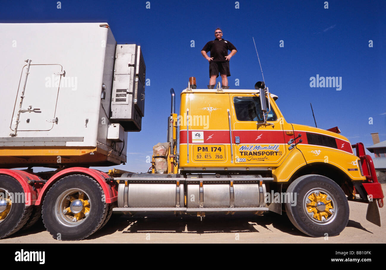 Roadtrain driver, South Australia Stock Photo - Alamy