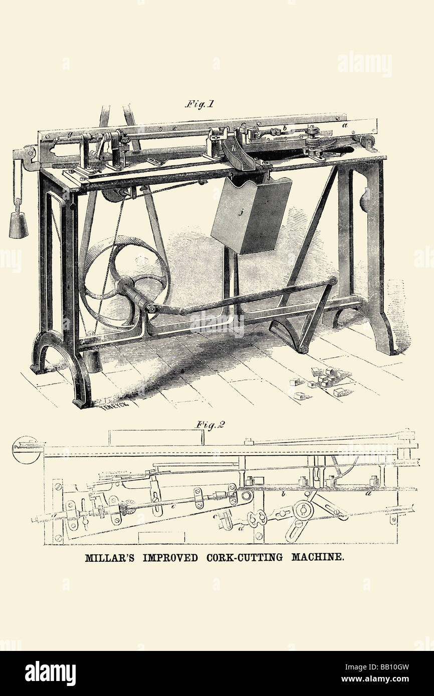 Millar's Improved Cork Cutting Machine Stock Photo - Alamy