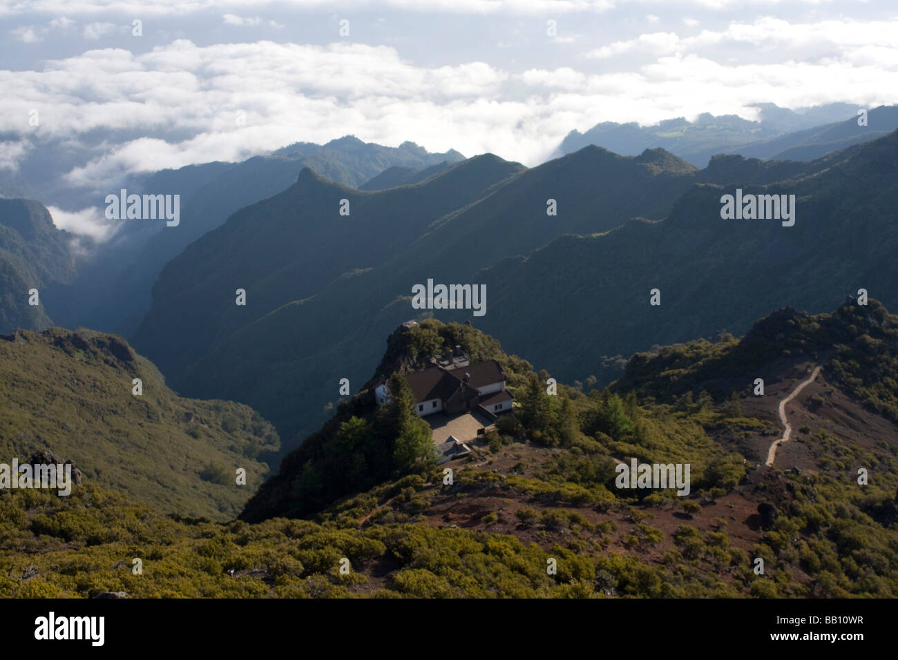 pico ruivo summit viewpoint madeira portugal an island in the mid ...