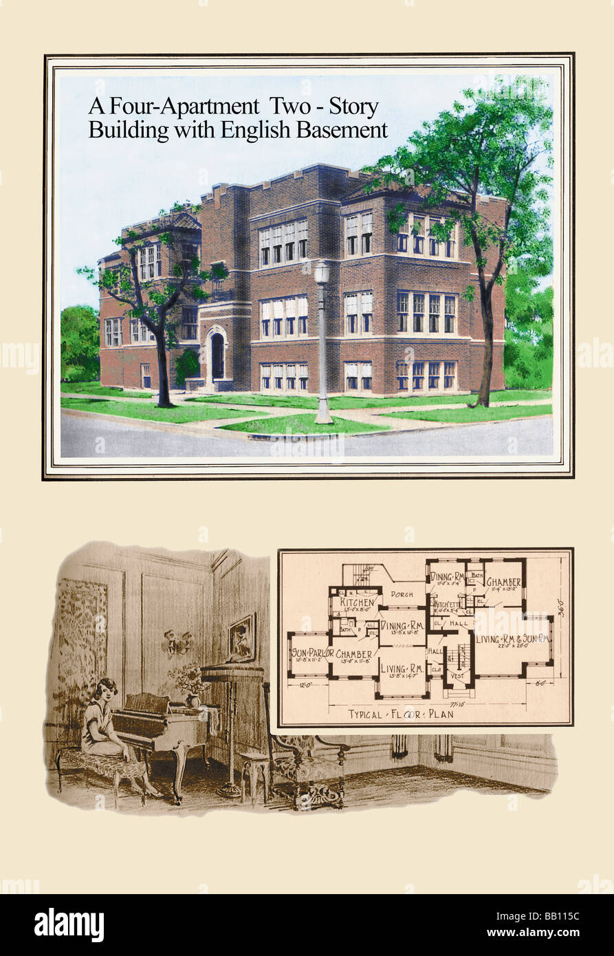 A Four-Apartment Two-Story Building Stock Photo - Alamy