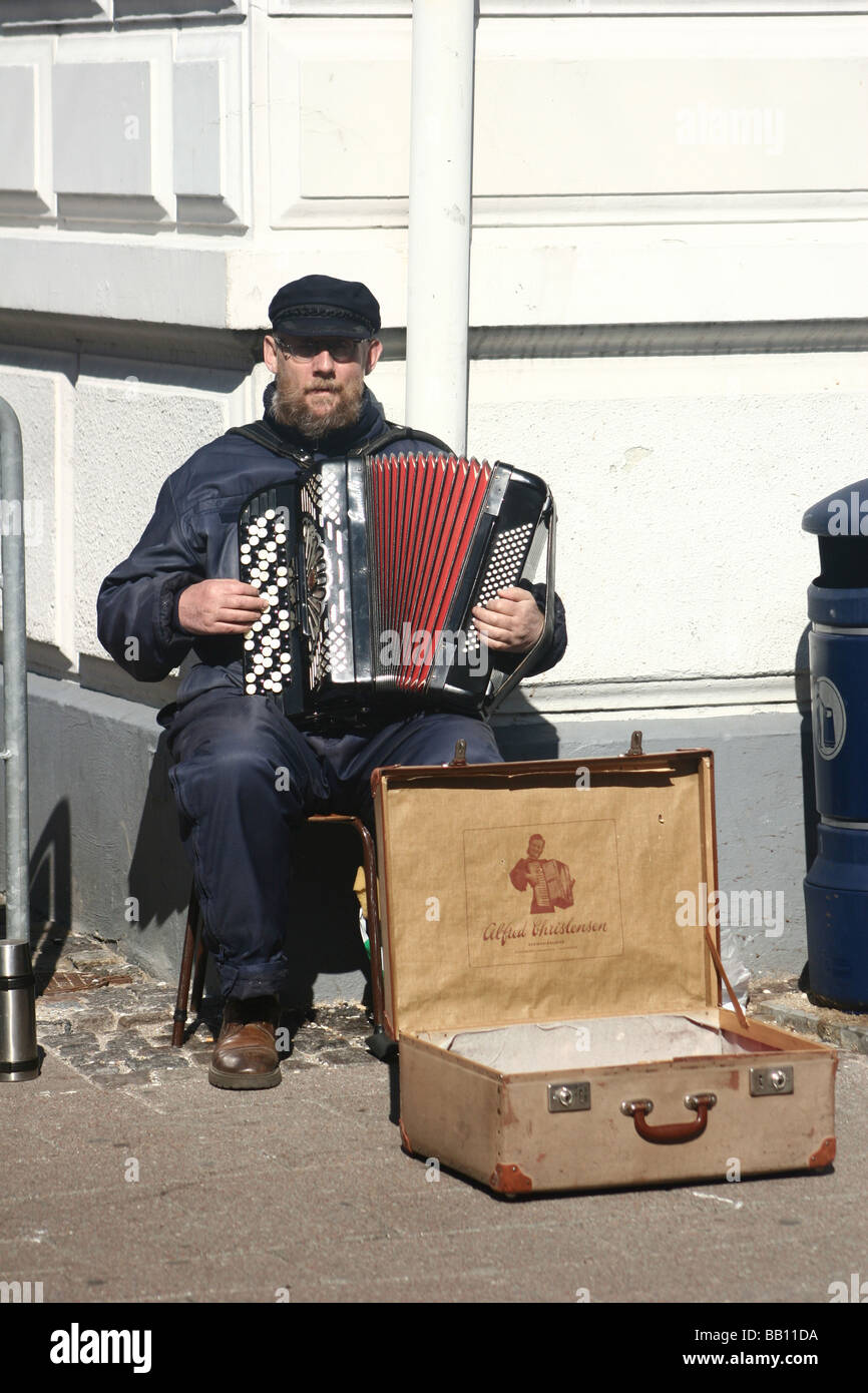 Street musician in denmark in summer Stock Photo - Alamy