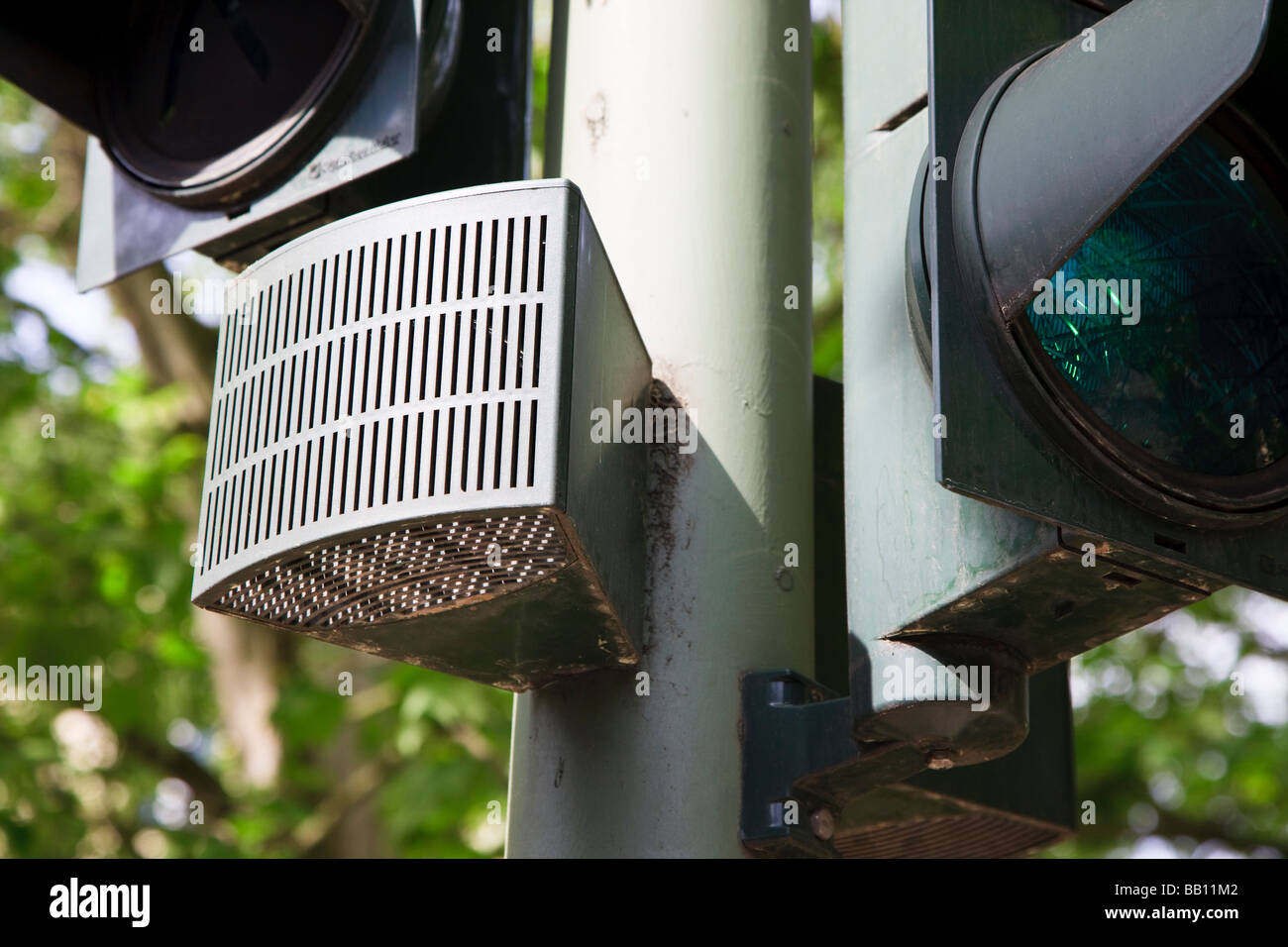 Traffic light with audible warning for blind people in Berlin Germany ...