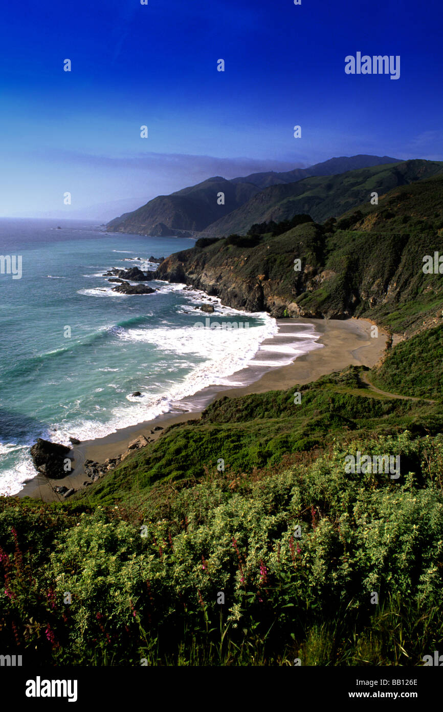 Beautiful scenic on Pacific Coast Highway 1 near Big Sur California USA ...