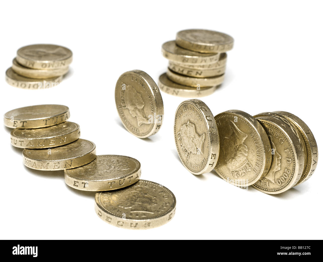 UK One Pound coins Stock Photo - Alamy