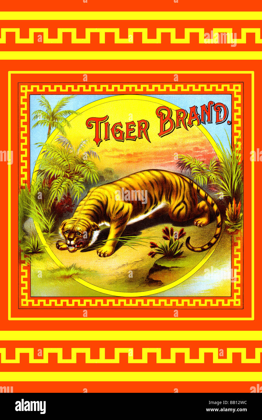 Tiger Brand Tobacco Label Stock Photo - Alamy