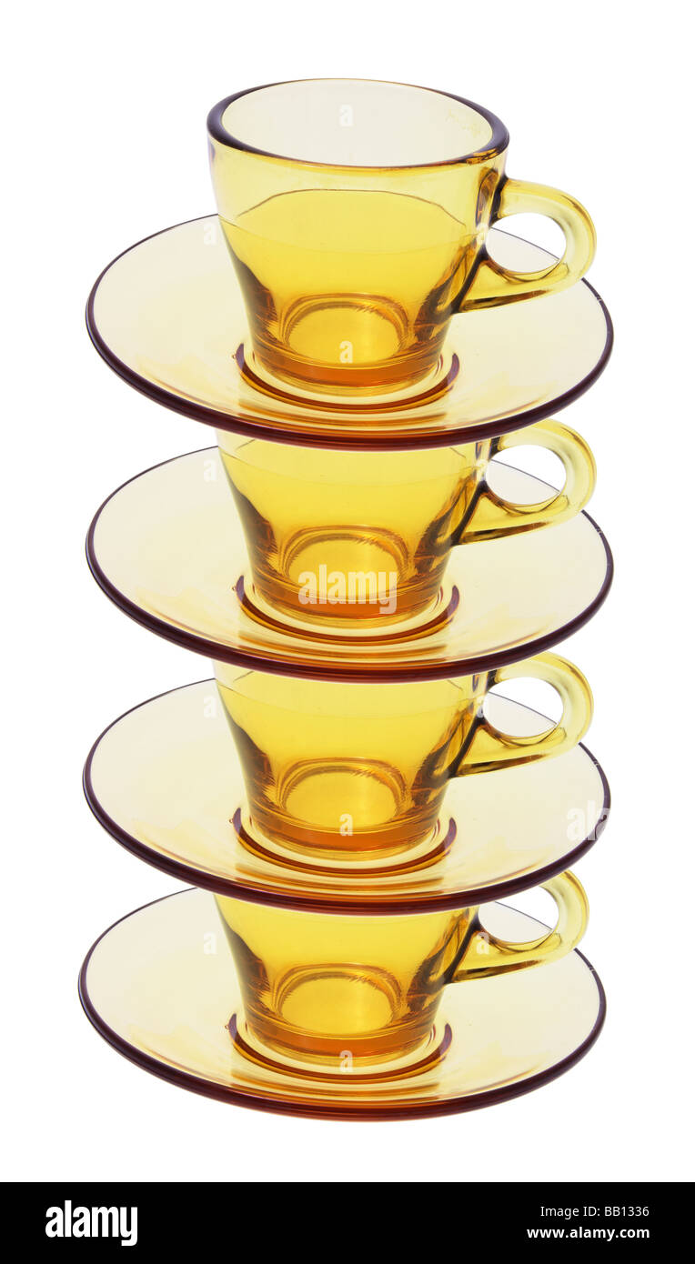 Stack of Tea Cups and Saucers Stock Photo - Alamy