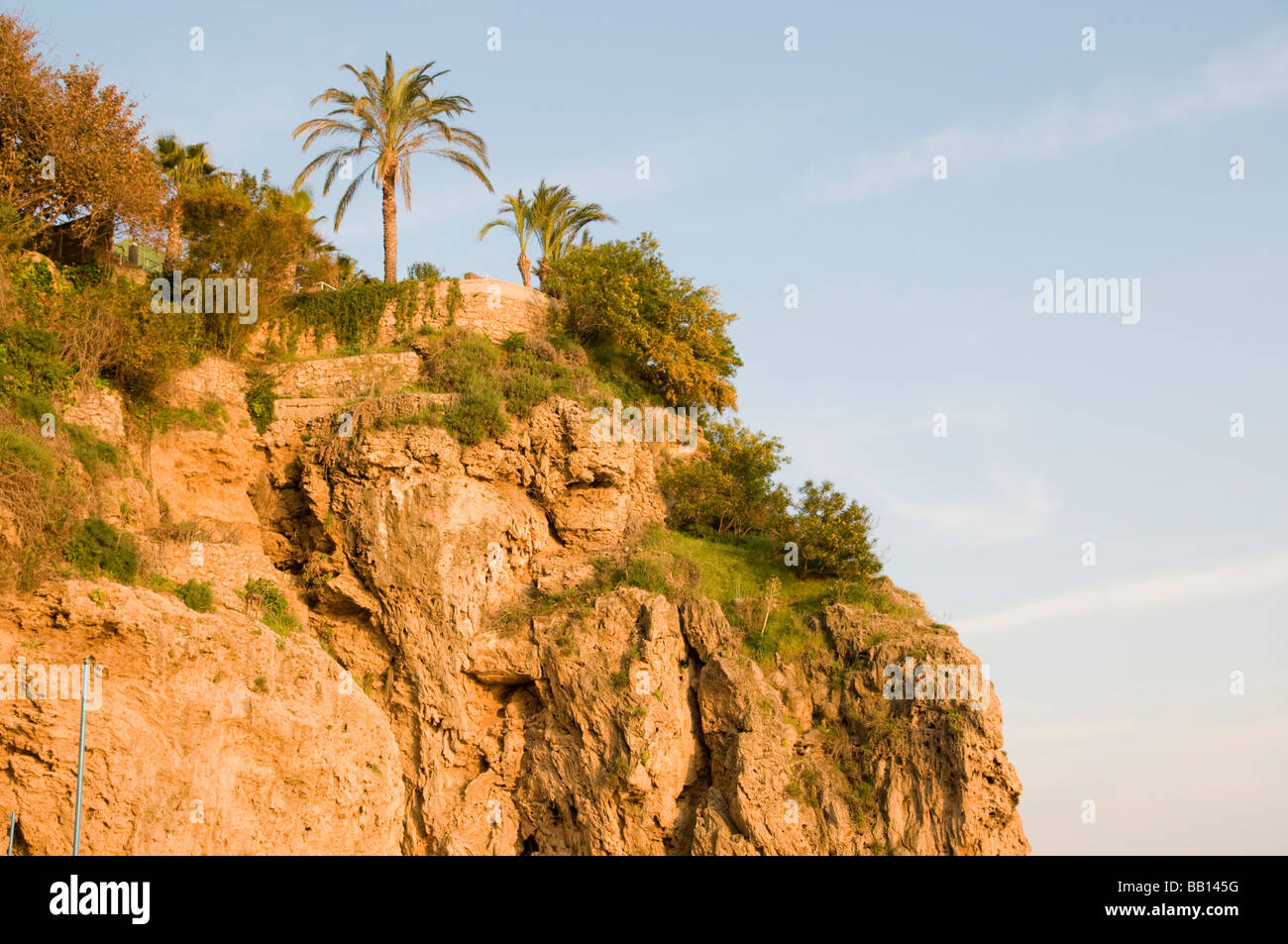 Turkey Antalya close up of the cliff at Antalya Bay under the Talya ...