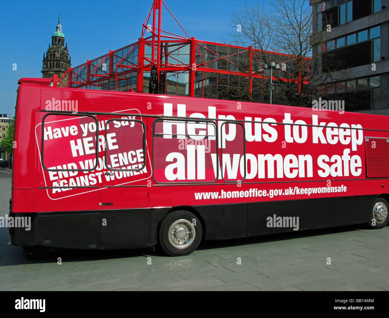 Keep Women Safe Campaign Bus Stock Photo - Alamy
