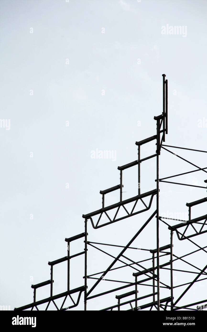 scaffolding seating grandstand under construction at sports arena Stock ...