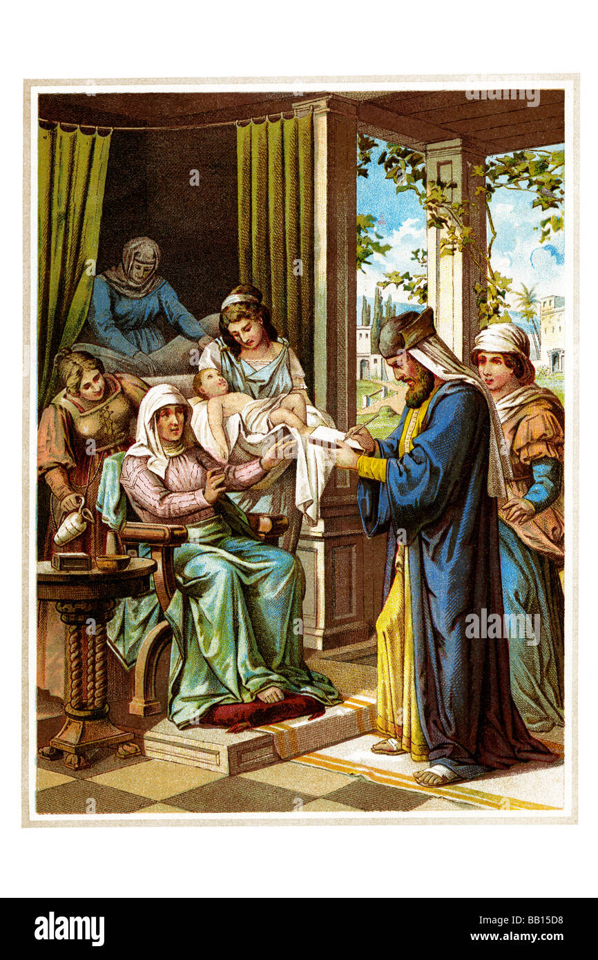 Baby Jesus in for a check up Stock Photo - Alamy