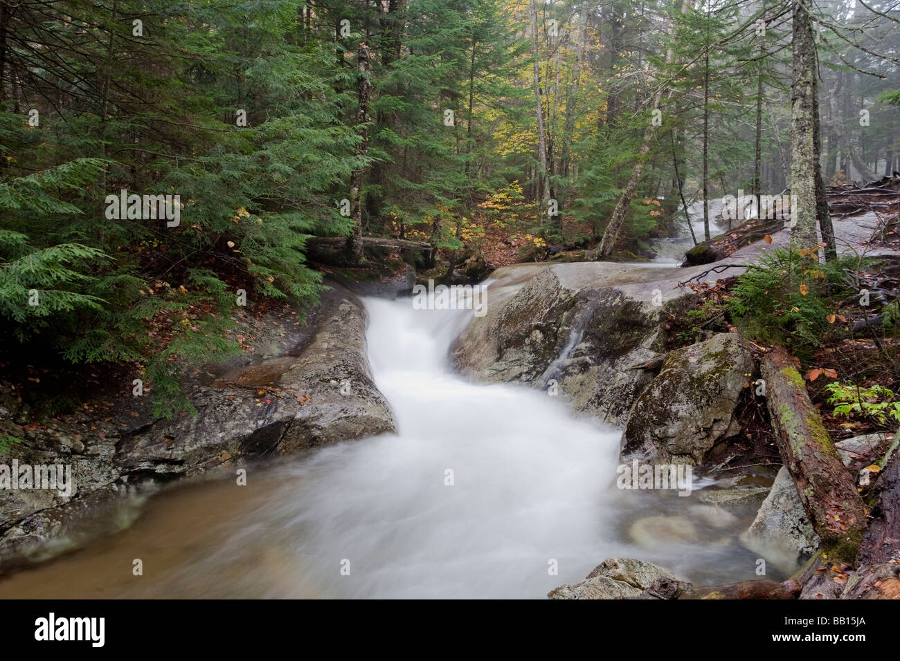 Waterfalls at the basin in the white mountains of new Hampshire Stock ...