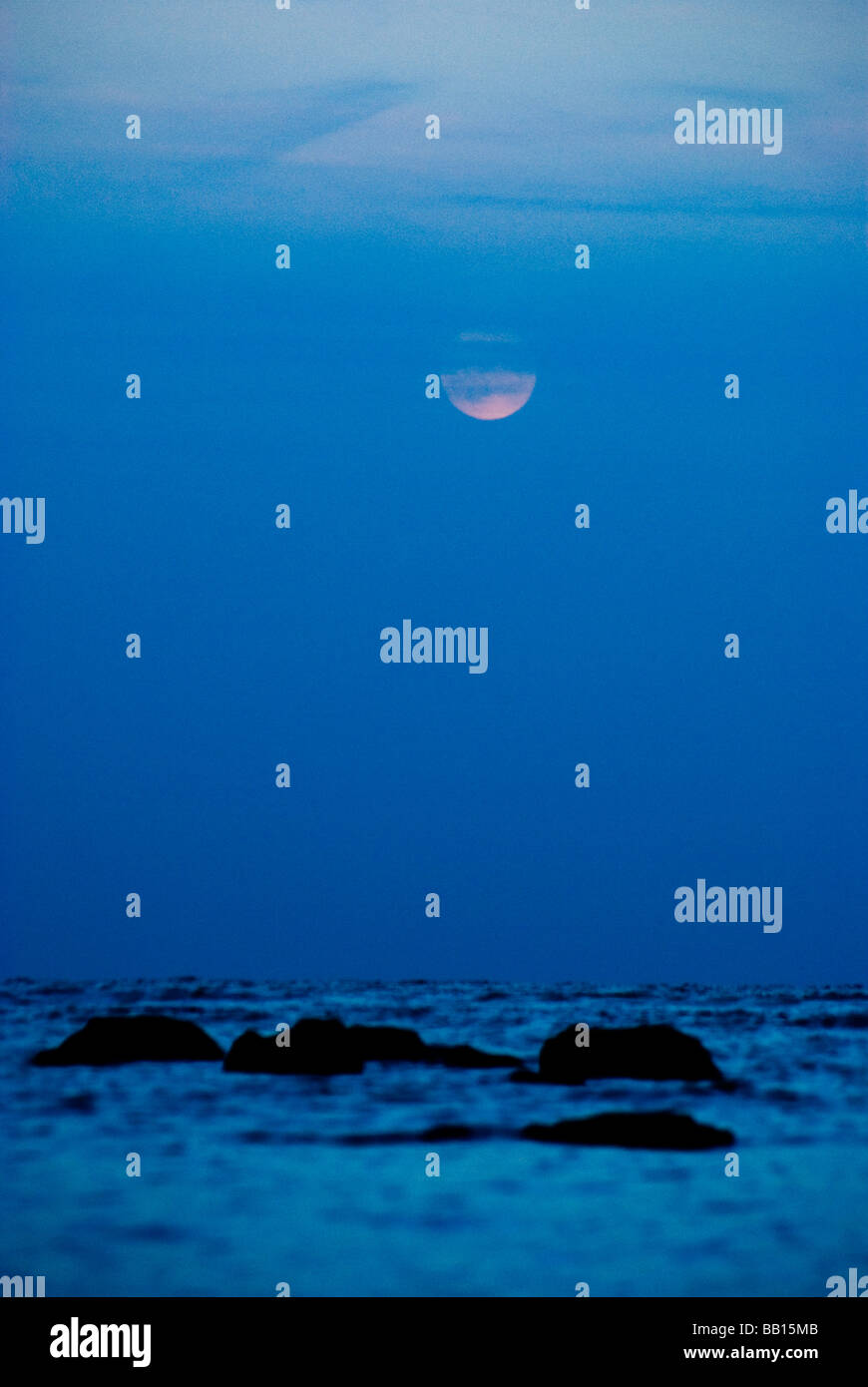 Full moon seascape Stock Photo - Alamy