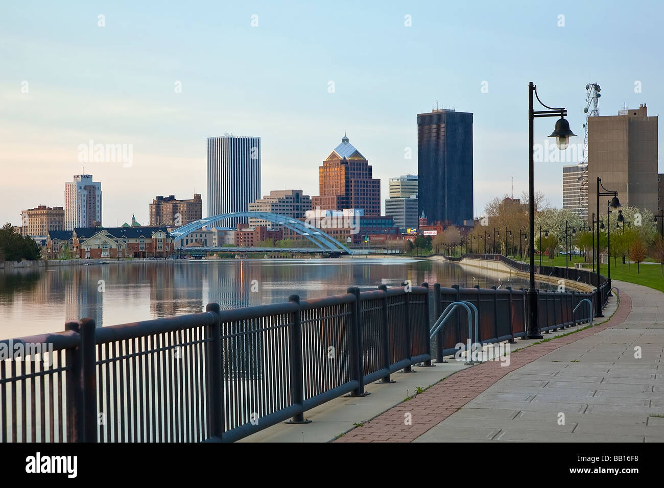Genesee River and skyline of Rochester New York Stock Photo - Alamy