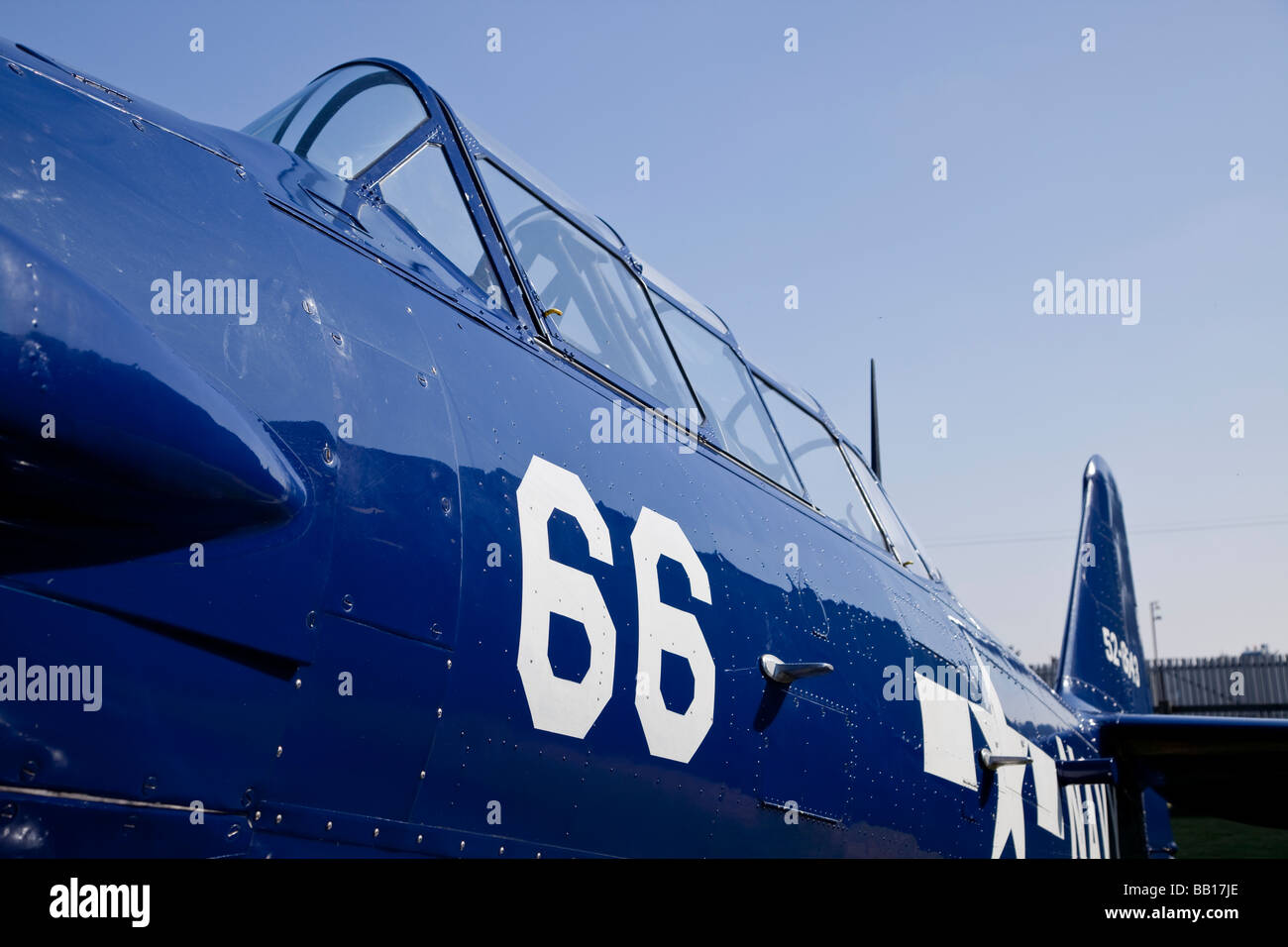 T 6 Harvard Mark 4 US Navy trainer at Breighton Yorkshire Stock Photo ...