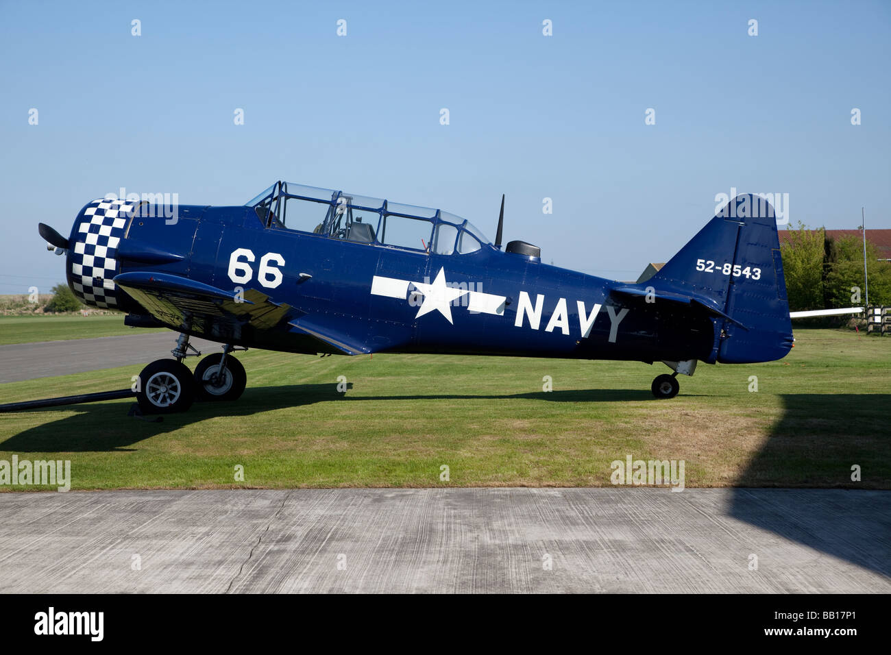 T 6 Harvard Mark 4 US Navy trainer at Breighton Yorkshire Stock Photo ...