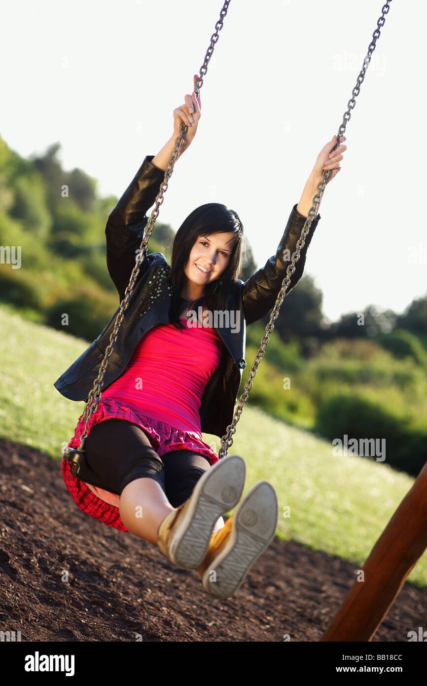 Ladies outdoor people daytime swinging hi-res stock photography and ...