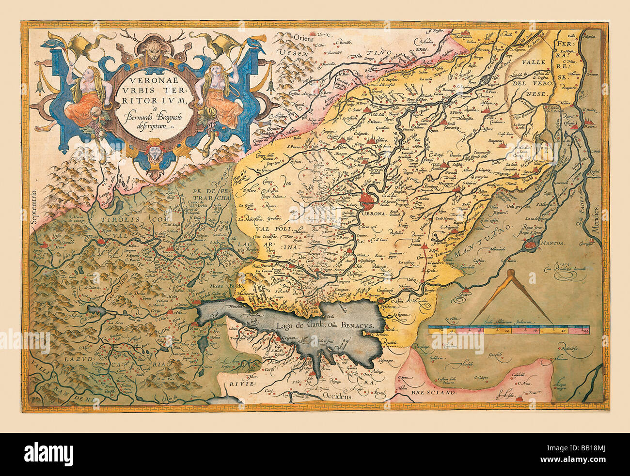 Map of Northeastern Italy - Verona Stock Photo - Alamy