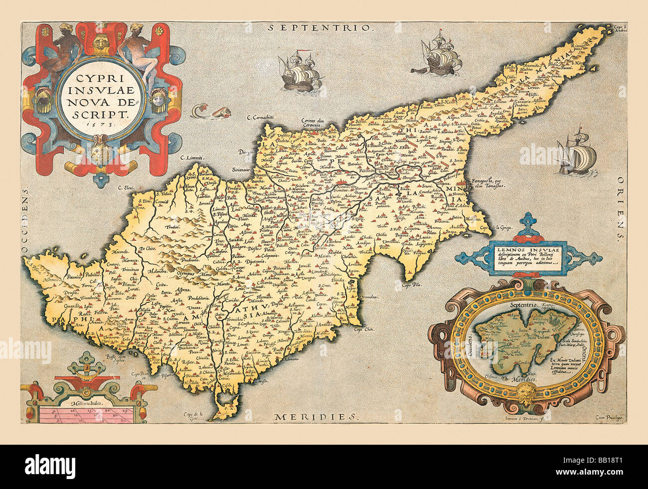 Map of the Island of Cyprus Stock Photo - Alamy
