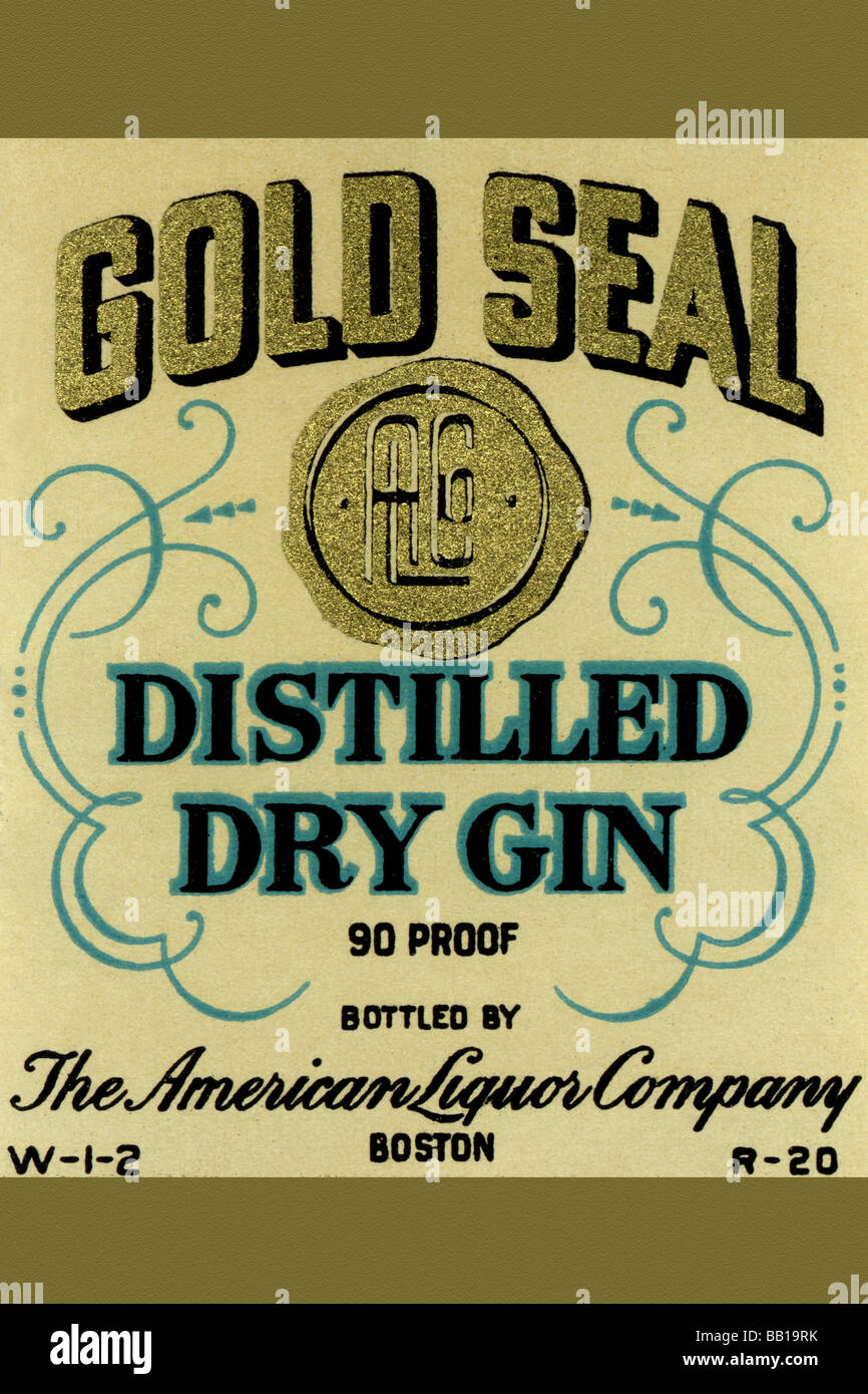 Gold Seal Distiller Dry Gin Stock Photo - Alamy