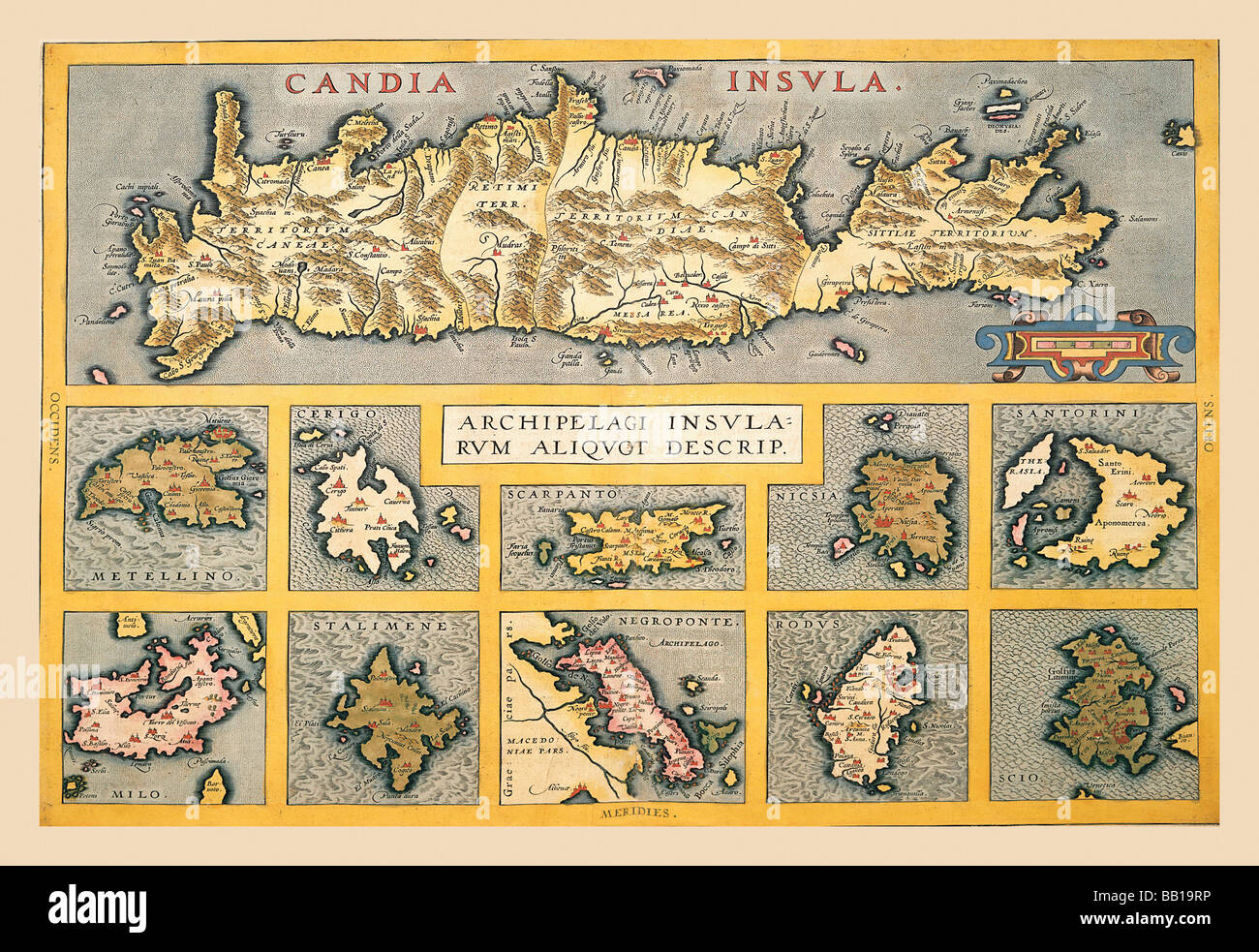 Maps of Mediterranean Islands Stock Photo - Alamy