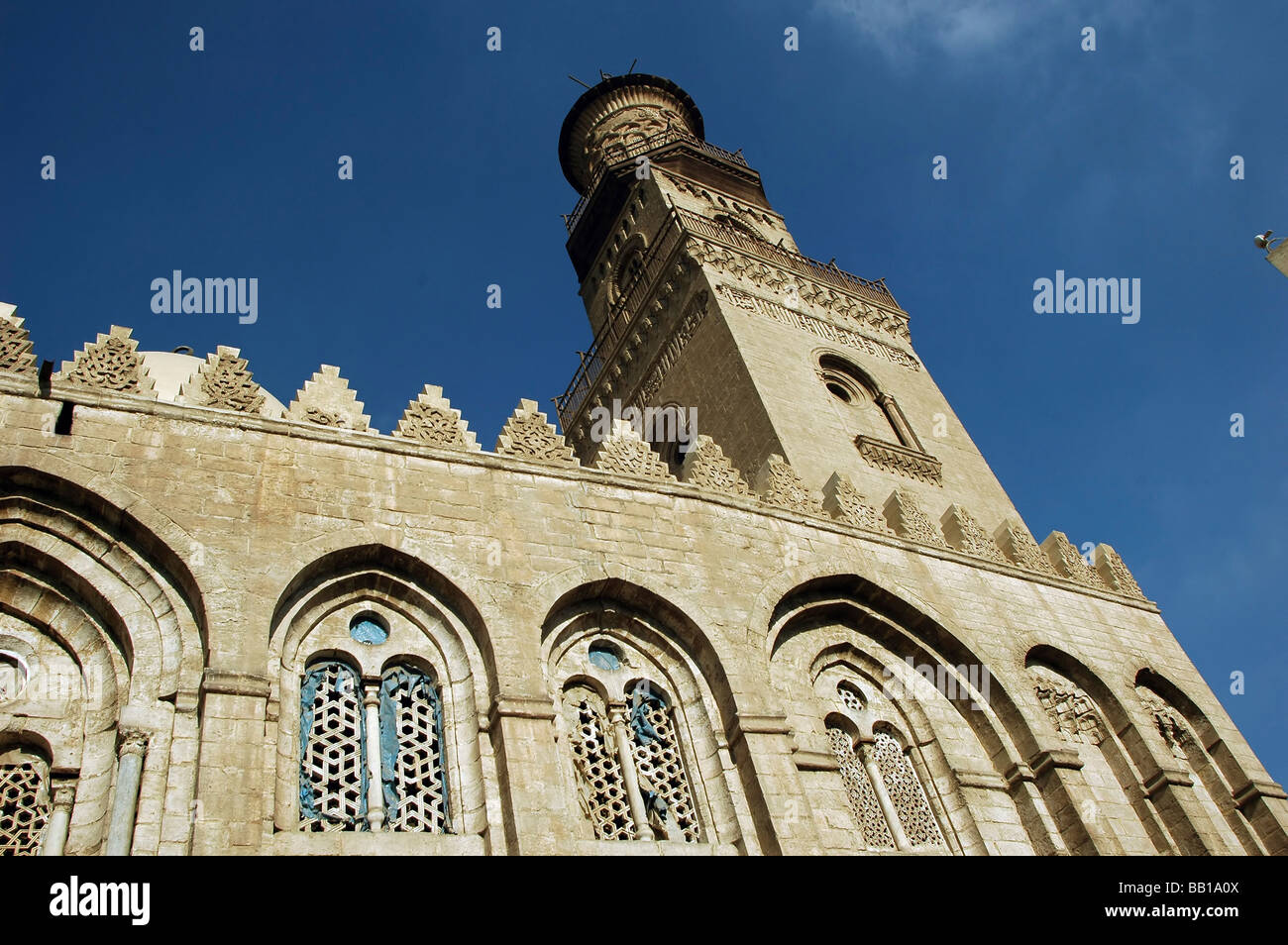 EGYPT, Cairo. Stone facade of a big mosque, and its fine carvings (RF ...