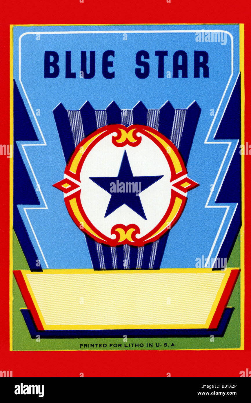 Blue Star Broom label Stock Photo - Alamy