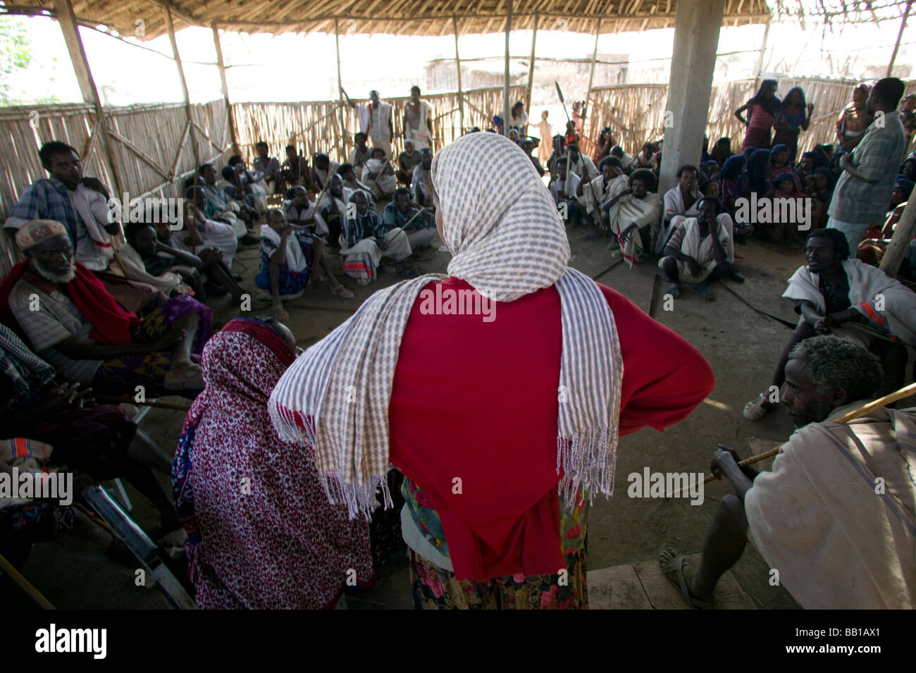 Woman leader, community meeting, first meeting that women were allowed ...