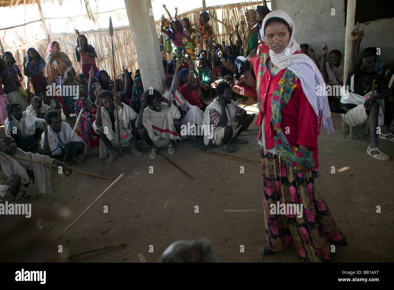 Woman leader, community meeting, first meeting that women were allowed ...
