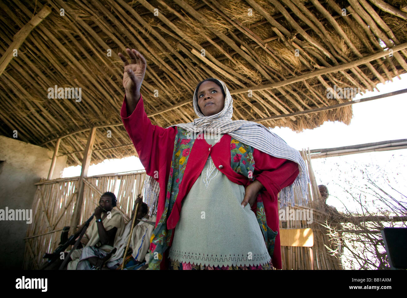 Woman leader, community meeting, first meeting that women were allowed ...