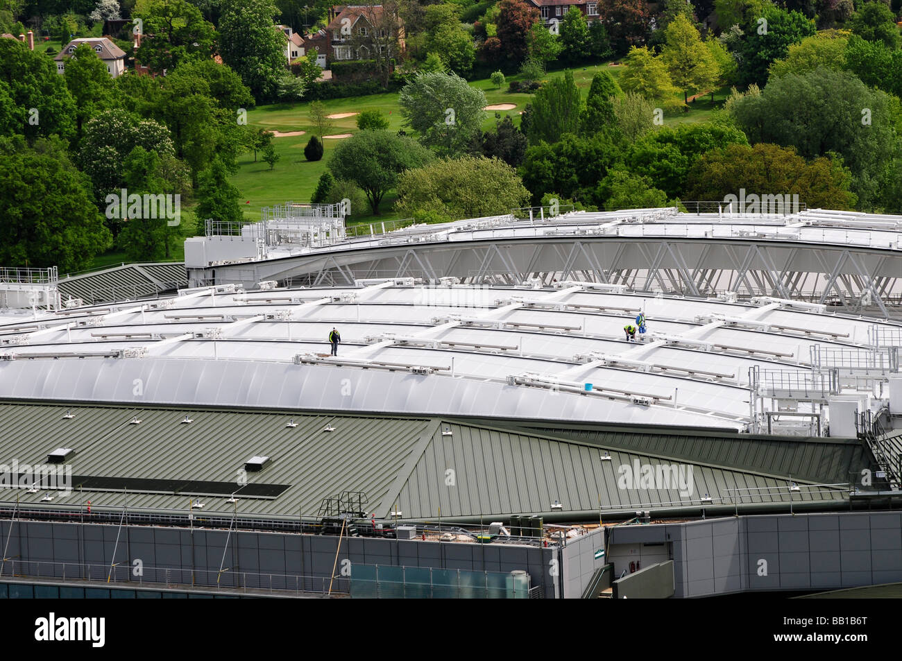 Centre Court at Wimbledon Tennis Championships, 2009. With the new roof ...