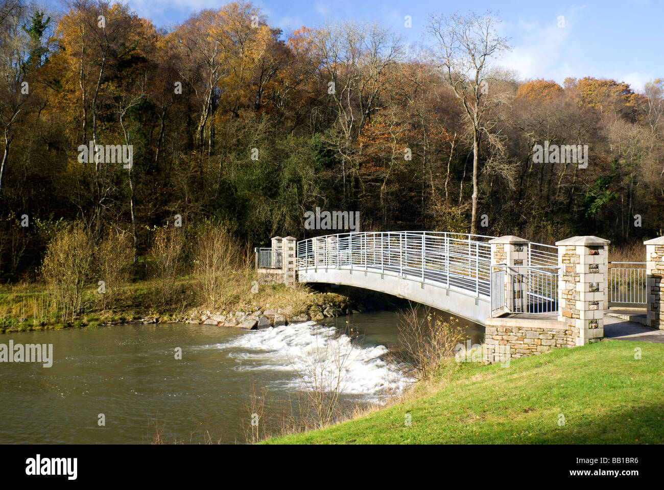 bridge and lake taff bargoed community park near merthyr tydfil south ...