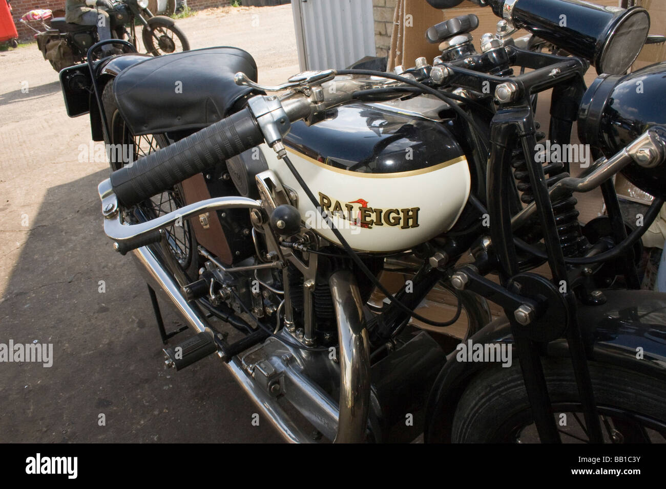 Vintage Raleigh motorbike in a dealer's yard Stock Photo - Alamy