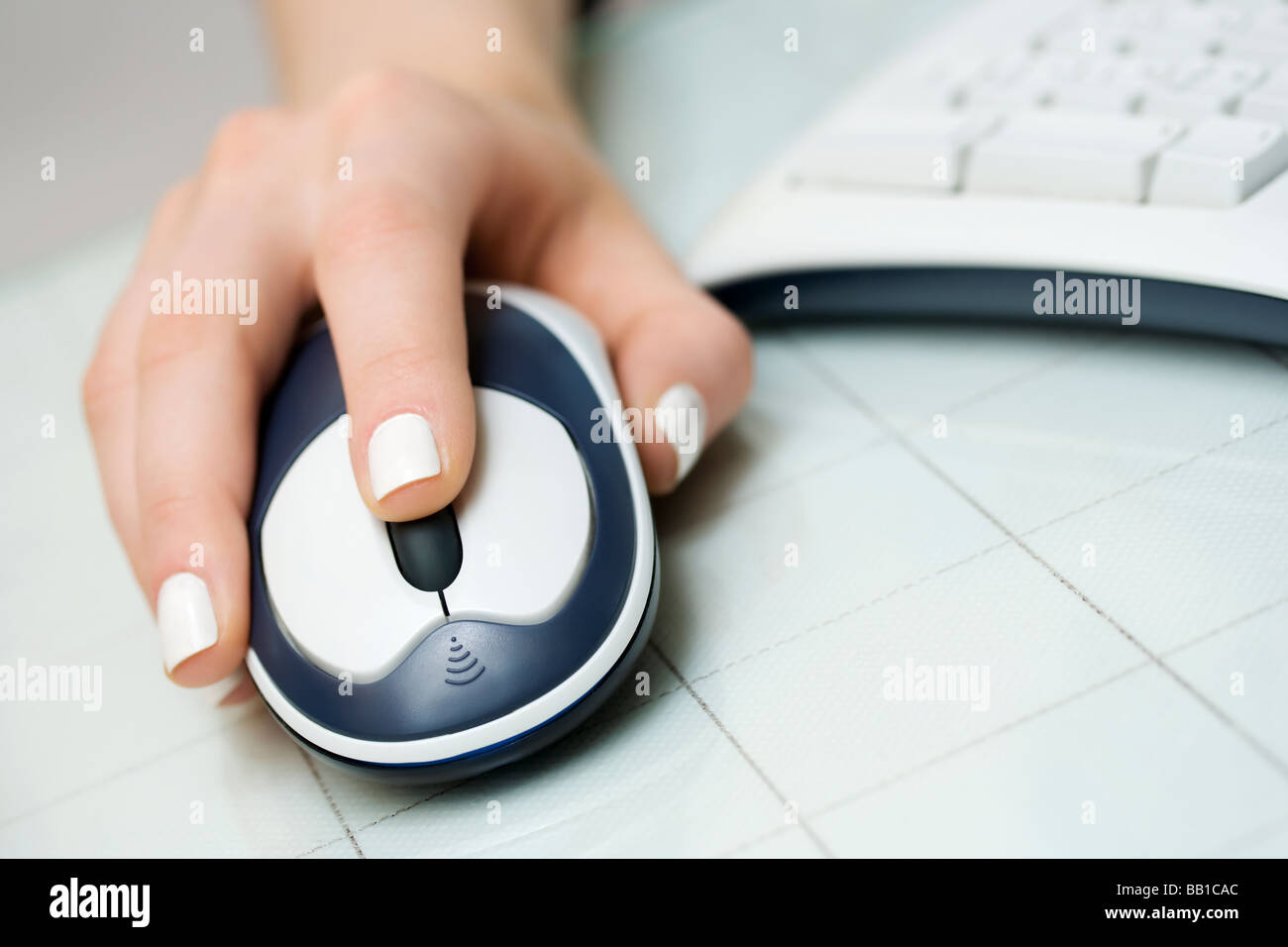 Female hand working on the computer Stock Photo - Alamy