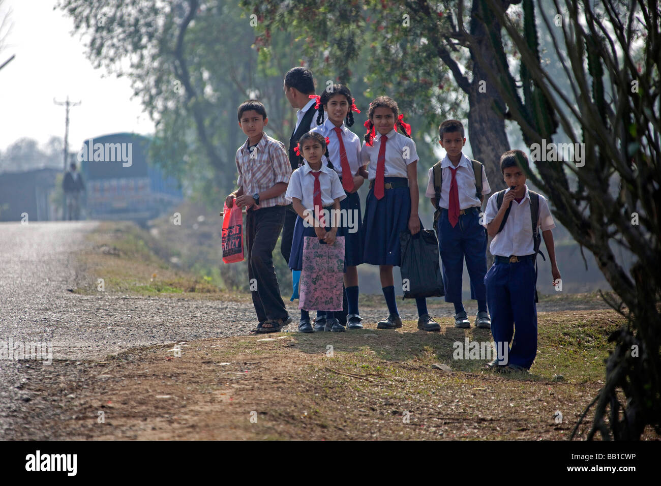 Nepal school uniform hi-res stock photography and images - Alamy