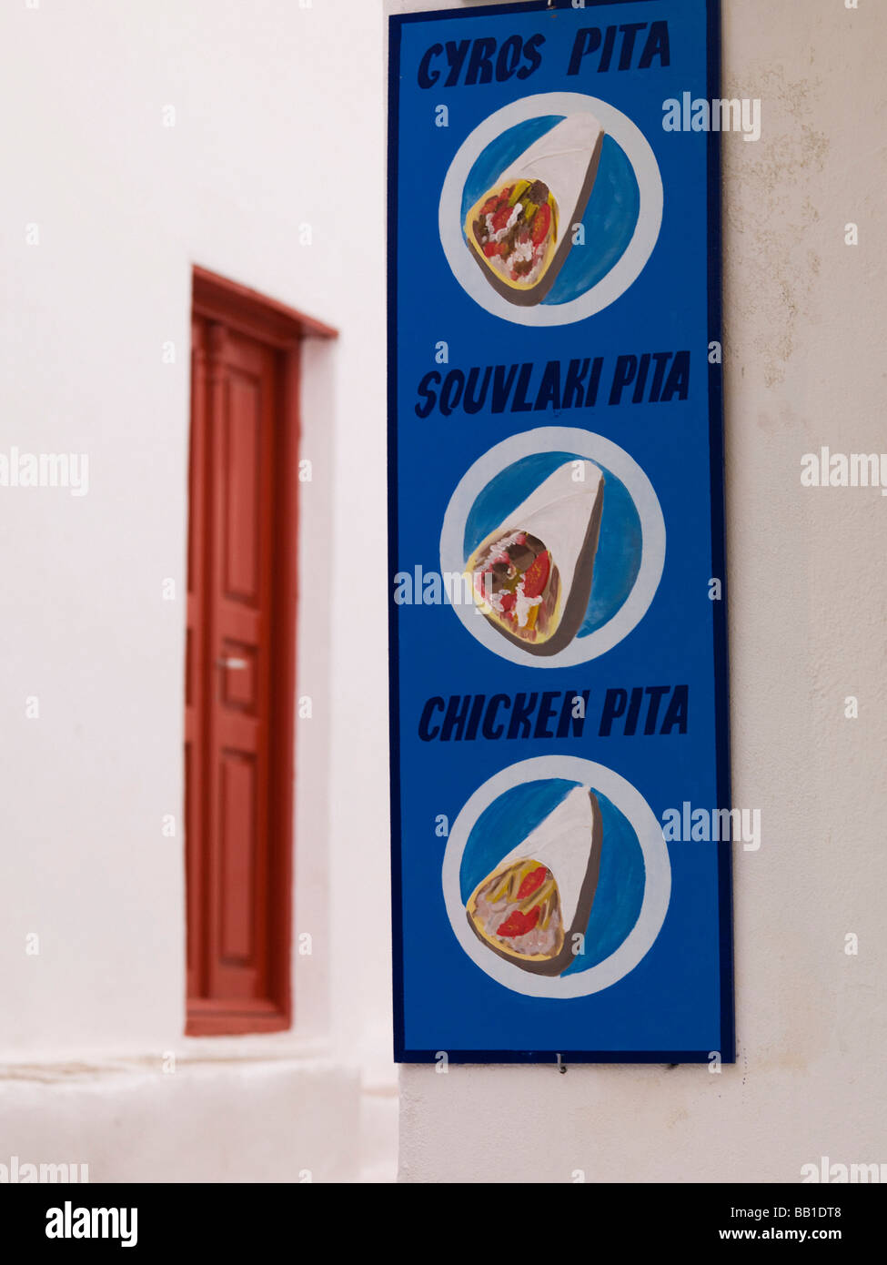 Mykonos, Greece; Sign Stock Photo - Alamy