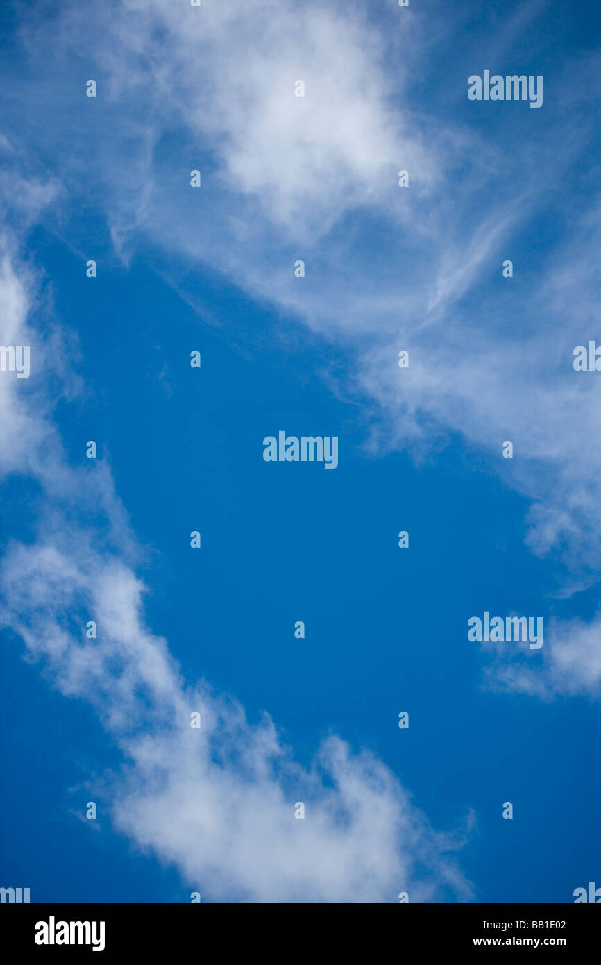 A perfect blue sky with white clouds Stock Photo - Alamy