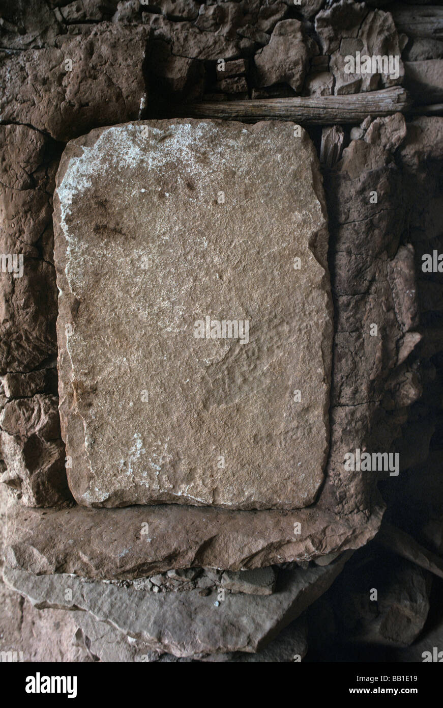 Prehistoric cliff dwelling built by the Anasazi in a backcountry canyon ...