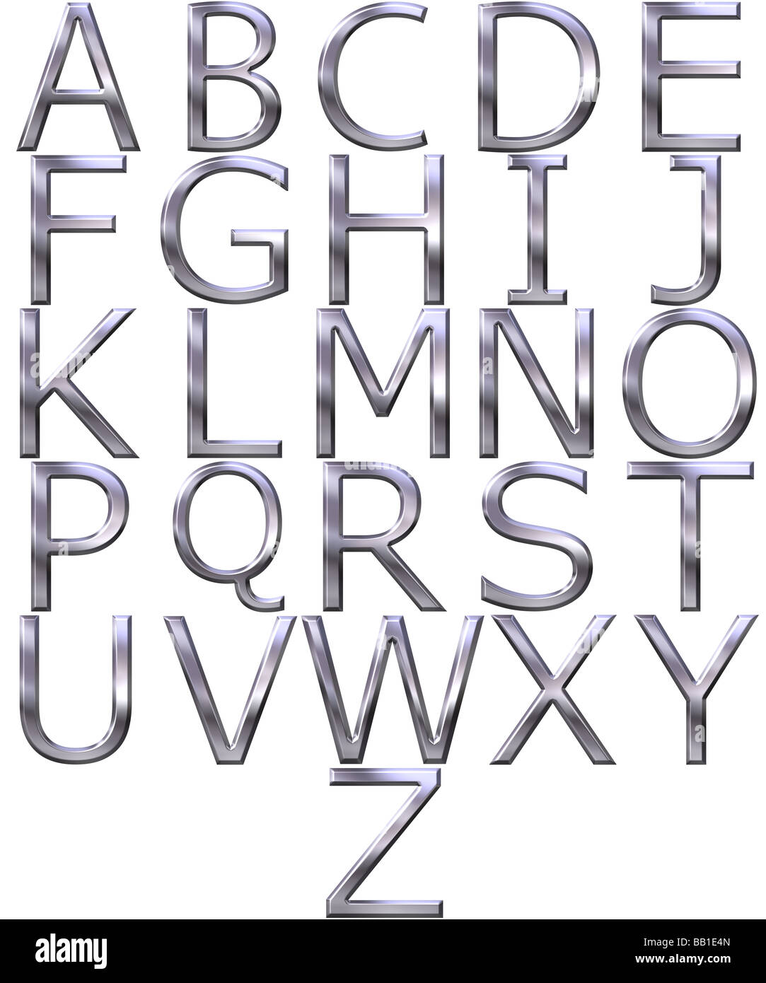 3d silver alphabet Stock Photo - Alamy