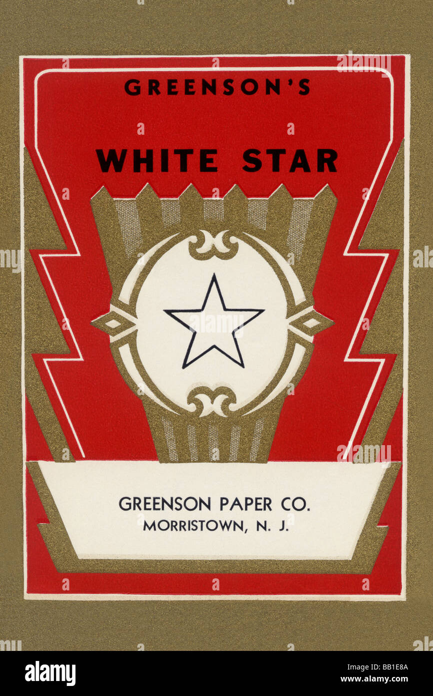 White Star Broom Label Stock Photo - Alamy