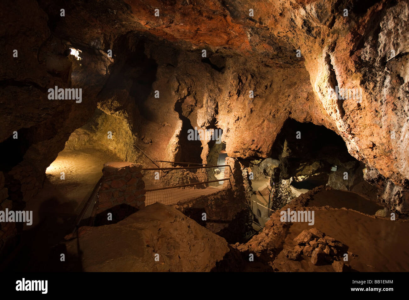 UK Gloucestershire Forest of Dean Clearwell caves inside ancient iron ...