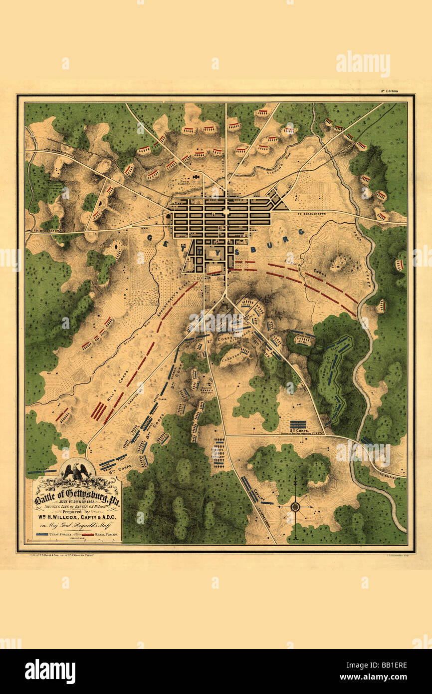 Gettysburg railroad map hi-res stock photography and images - Alamy