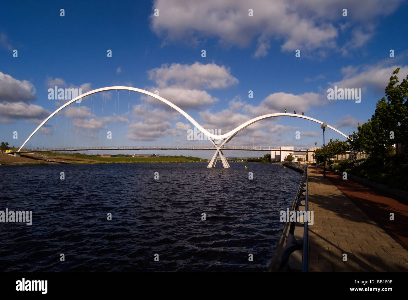 The new Infinity Bridge a pedestrian crossing of the river Tees at ...