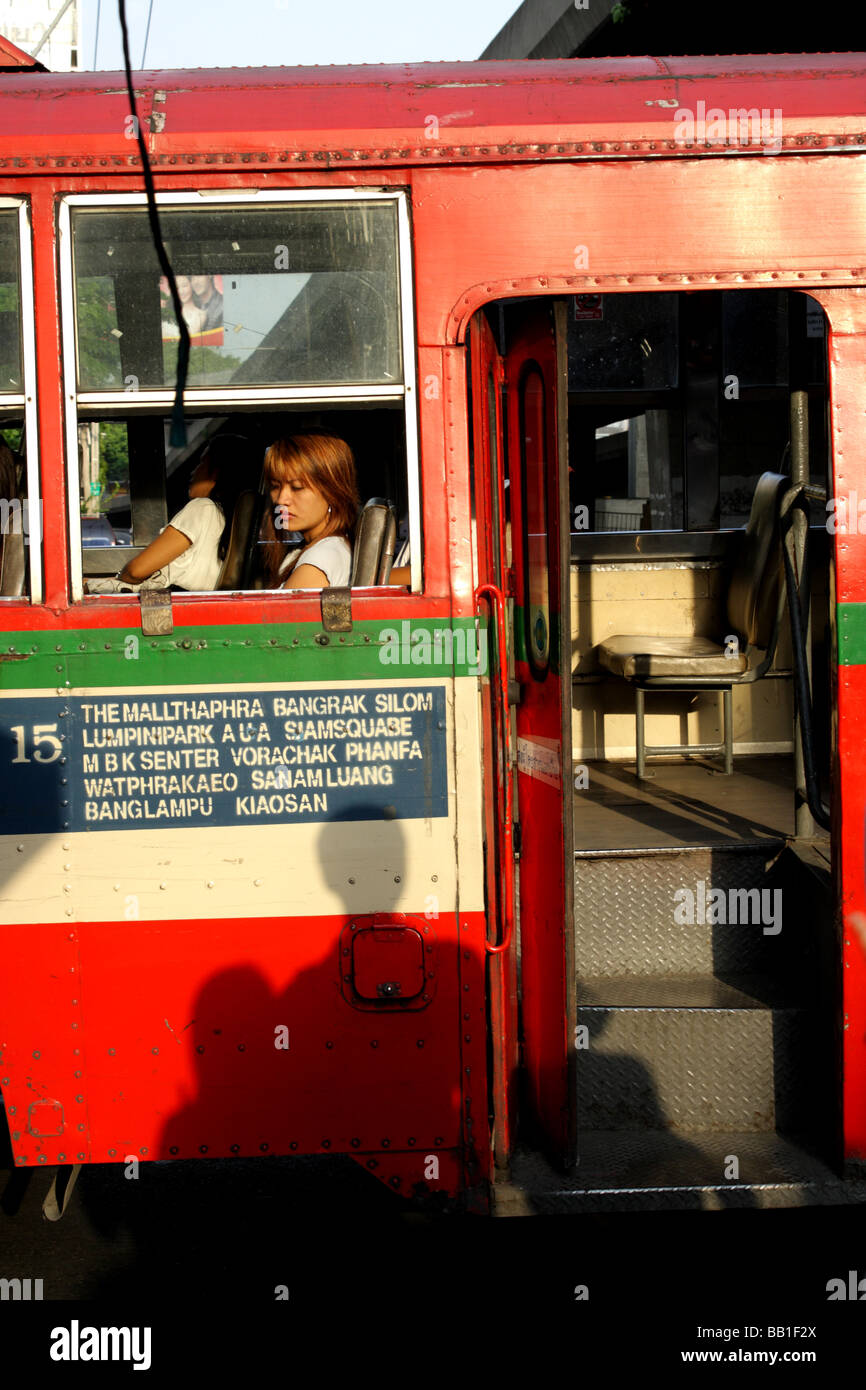 Bangkok Local bus Stock Photo - Alamy